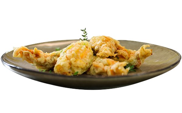 Deep-fried courgette flowers by Pasquale Torrente
