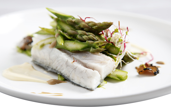 Steamed sea bass